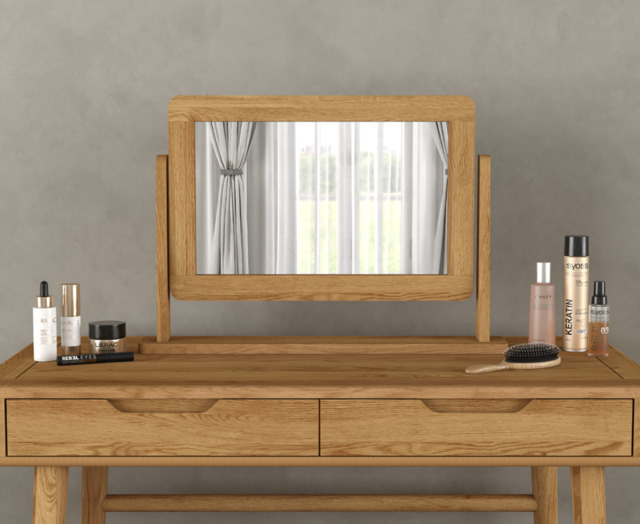 Rosa Solid Oak Dressing Table Mirror by Oak Furniture Superstore ...