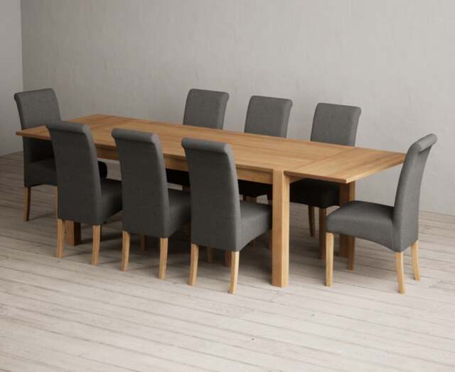 Thetford 180cm Oak Dining Table with Thetford 45cm Oak Extensions with ...