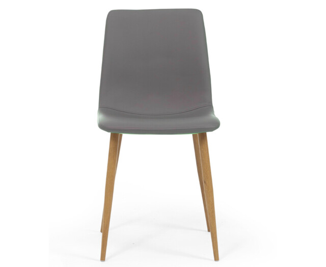 Astrid Grey Wooden Leg with Faux Leather Dining Chairs by Oak Furniture ...