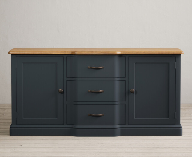 Delphine Oak and Blue Painted Extra Large Sideboard by Oak Furniture ...