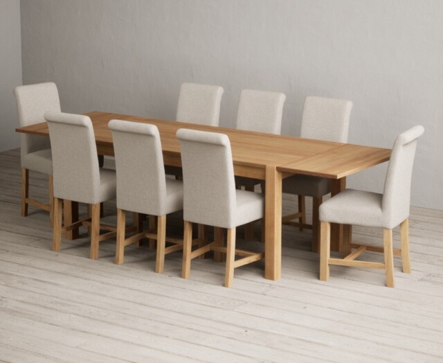 Thetford 180cm Oak Dining Table with Thetford 45cm Oak Extensions with ...