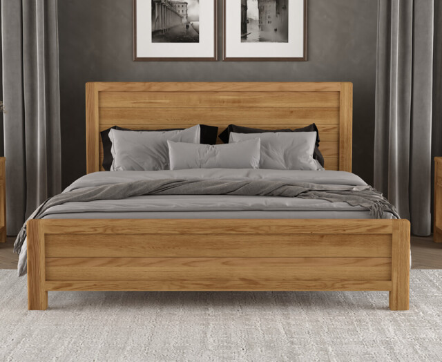 Somerton Curved Solid Oak Super King Size Bed by Oak Furniture ...