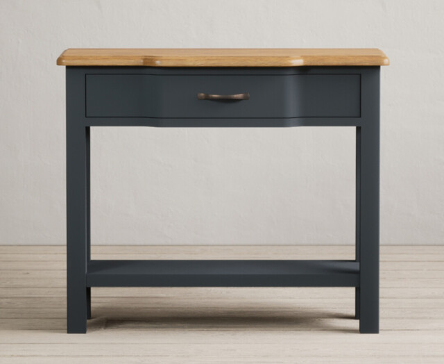 Delphine Oak and Blue Painted Console Table by Oak Furniture Superstore ...