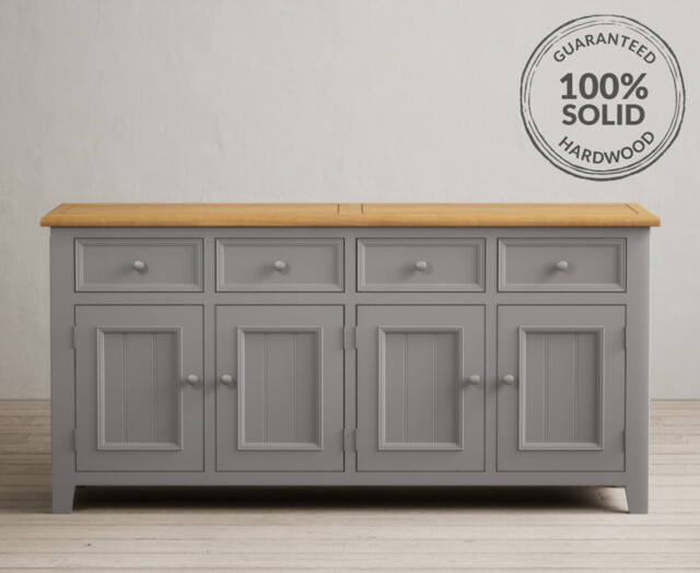 Weymouth Oak and Light Grey Painted Extra Large Sideboard by Oak ...