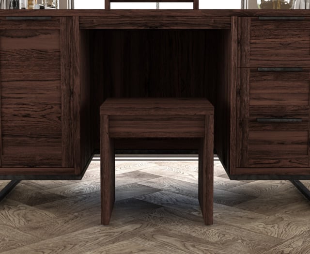 Dakota Dark Acacia and Metal Dressing Table Stool by Oak Furniture ...