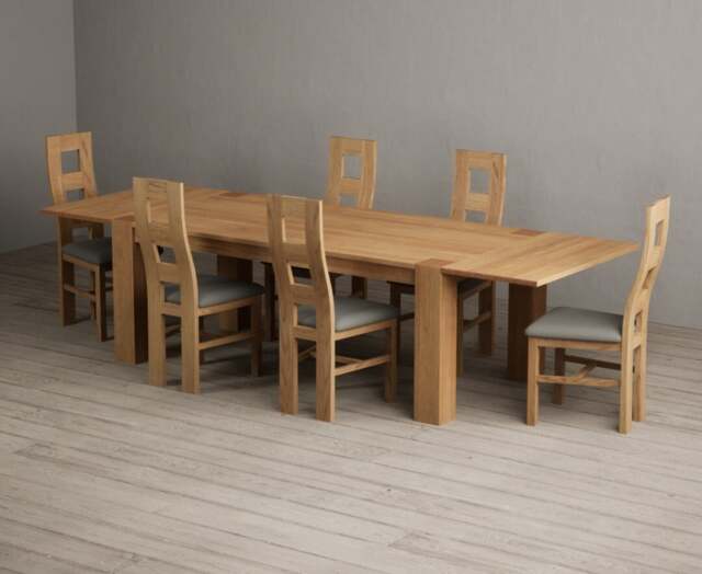 Sheringham 200cm Solid Oak Dining Table with Sheringham Oak Extensions ...