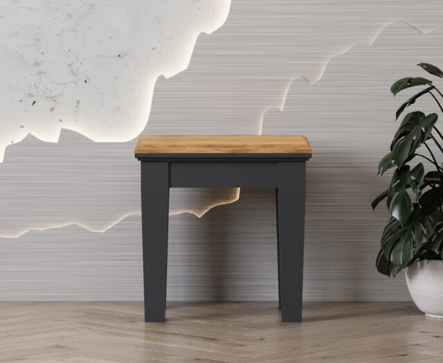 Lawson Oak and Charcoal Grey Painted Dressing Table Stool by Oak ...