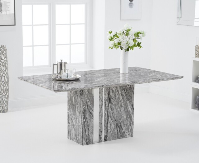 Alicia 180cm Grey Marble Dining Table by Oak Furniture Superstore ...