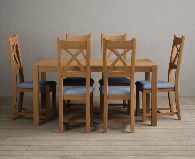 York 120cm Solid Oak Dining Table with 6 Chairs by Oak Furniture ...