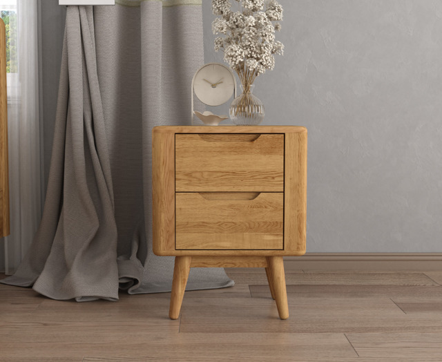 Rosa Solid Oak 2 Drawer Bedside Chest by Oak Furniture Superstore ...