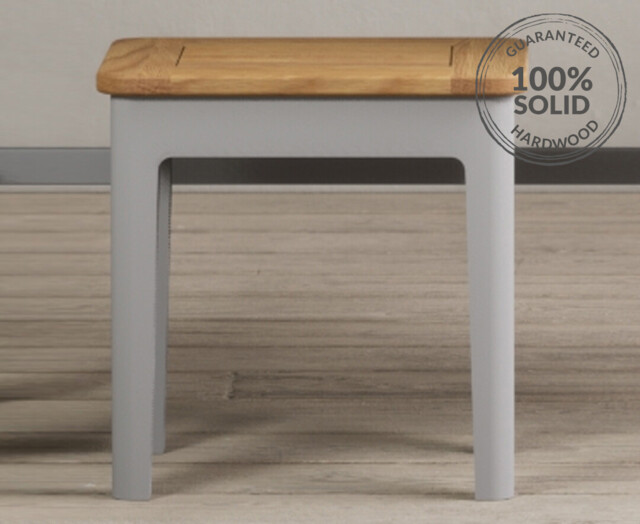 Loxton Oak and Light Grey Painted Dressing Table Stool by Oak Furniture Superstore | ufurnish.com