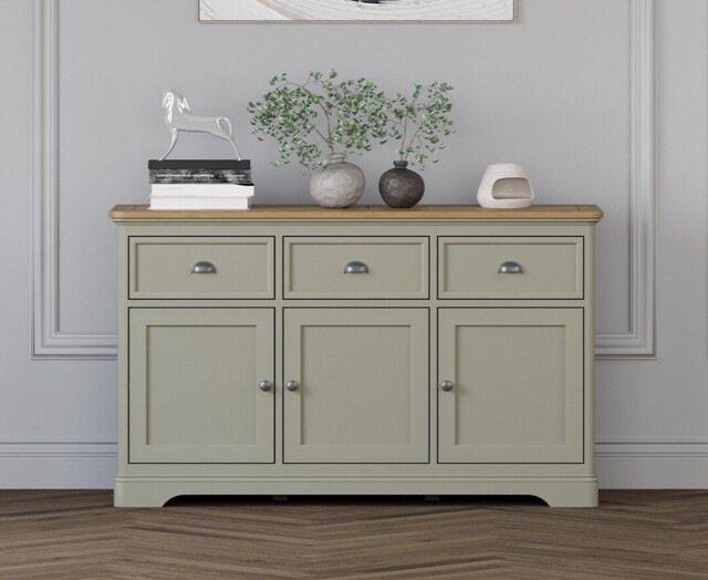 Brampton Soft Green Painted Large Sideboard by Oak Furniture Superstore ...
