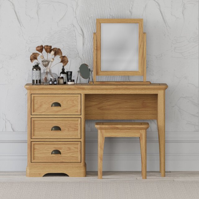 Cambridge Solid Oak Dressing Table Set by Oak Furniture Superstore ...