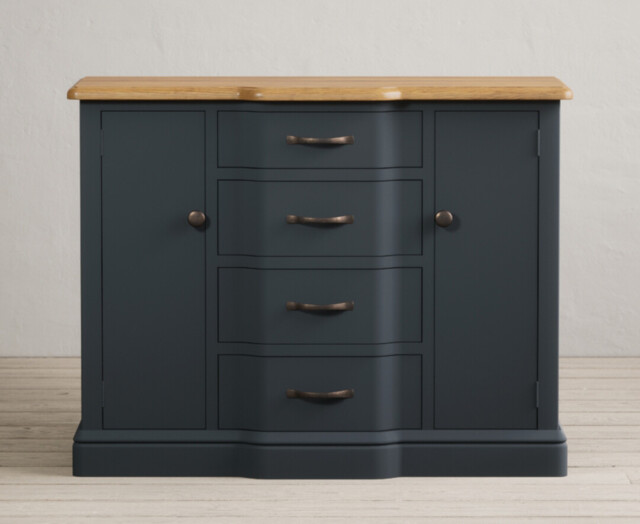 Delphine Oak and Blue Painted Small Sideboard by Oak Furniture ...