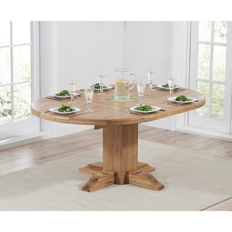 Extending Helmsley Oak Pedestal Dining Table by Oak Furniture ...