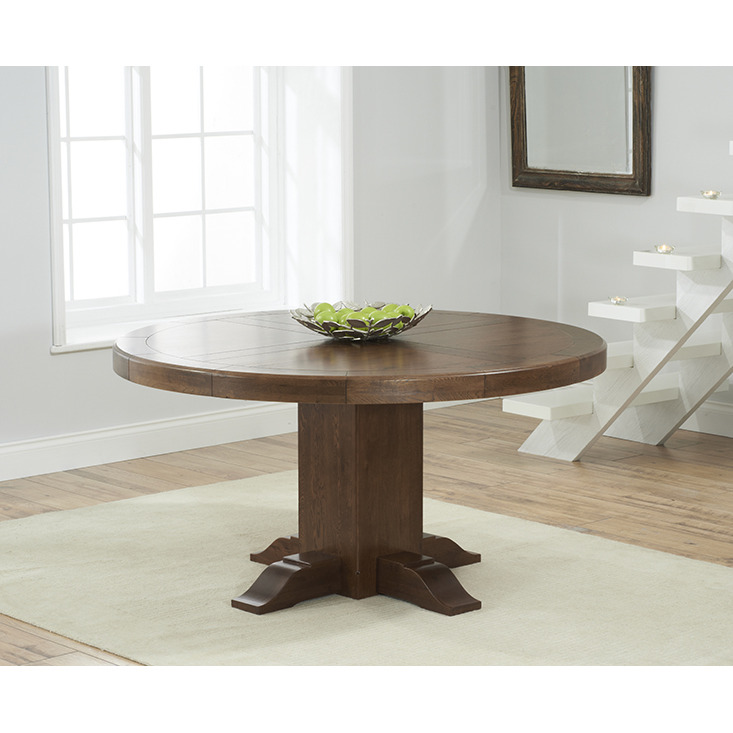 Helmsley 150cm Dark Oak Round Pedestal Dining Table by Oak Furniture ...