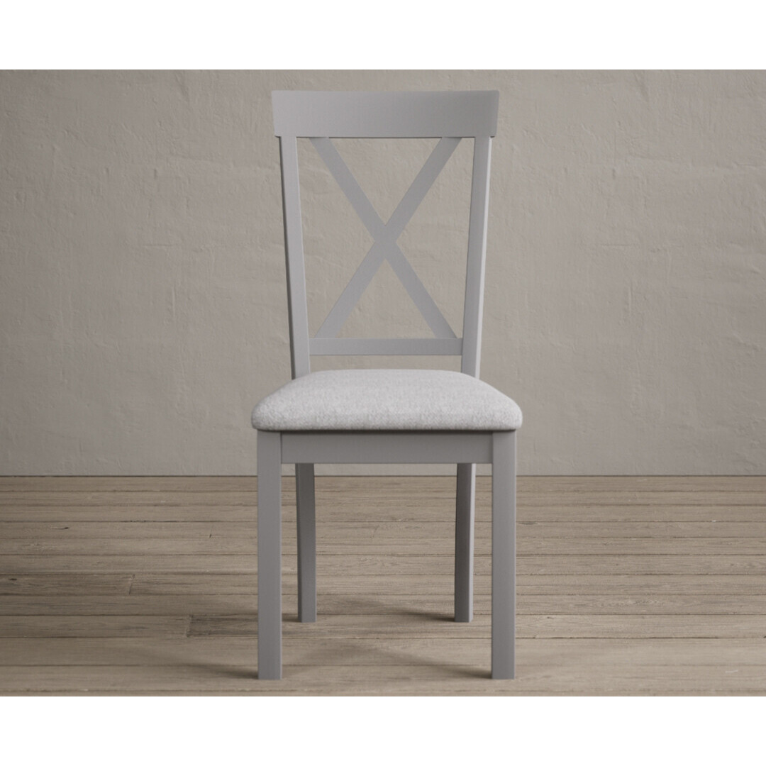 Hertford Light Grey Dining Chairs with Light Grey Fabric Seat Pad by ...