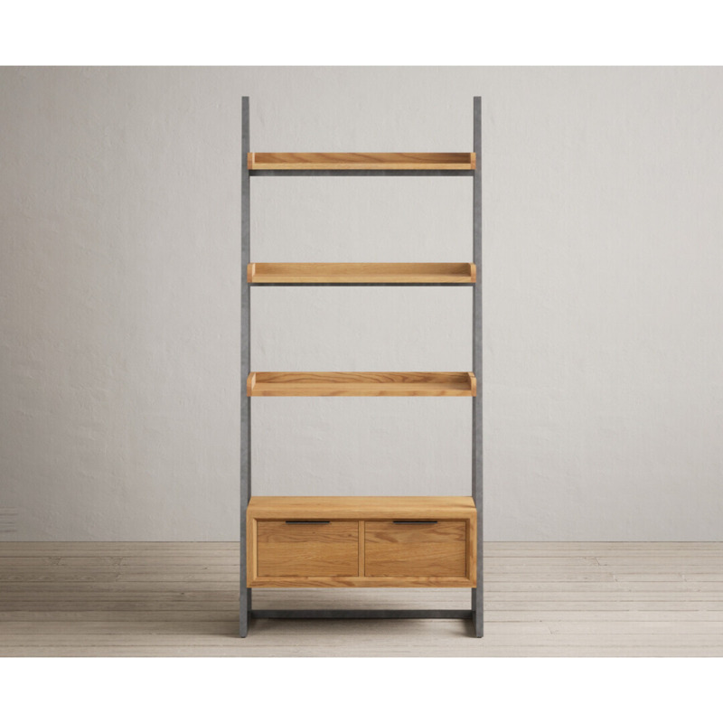 Loft Solid Oak Open Bookcase by Oak Furniture Superstore | ufurnish.com