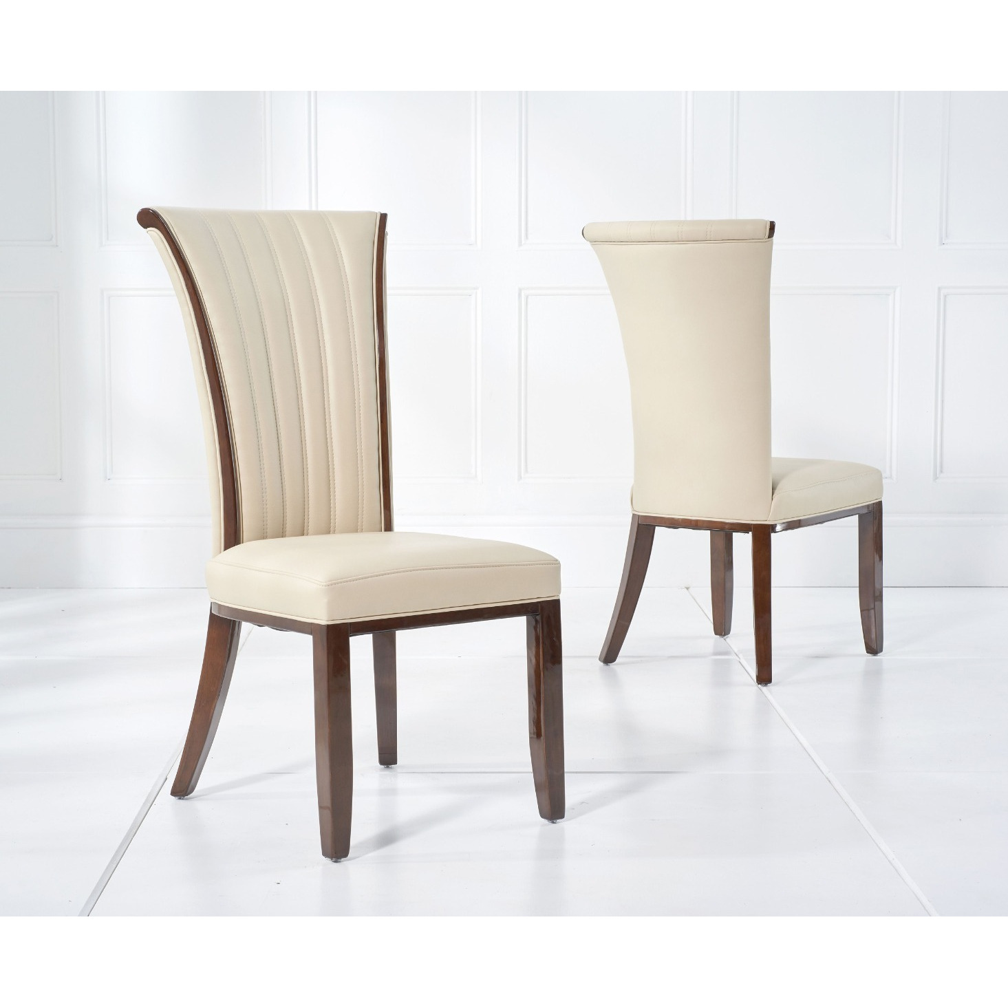 Lorient Cream Leather Dining Chairs by Oak Furniture Superstore ...