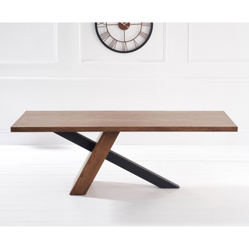 Michigan 180cm Rustic Oak and Metal Black Leg Industrial Dining Table ...