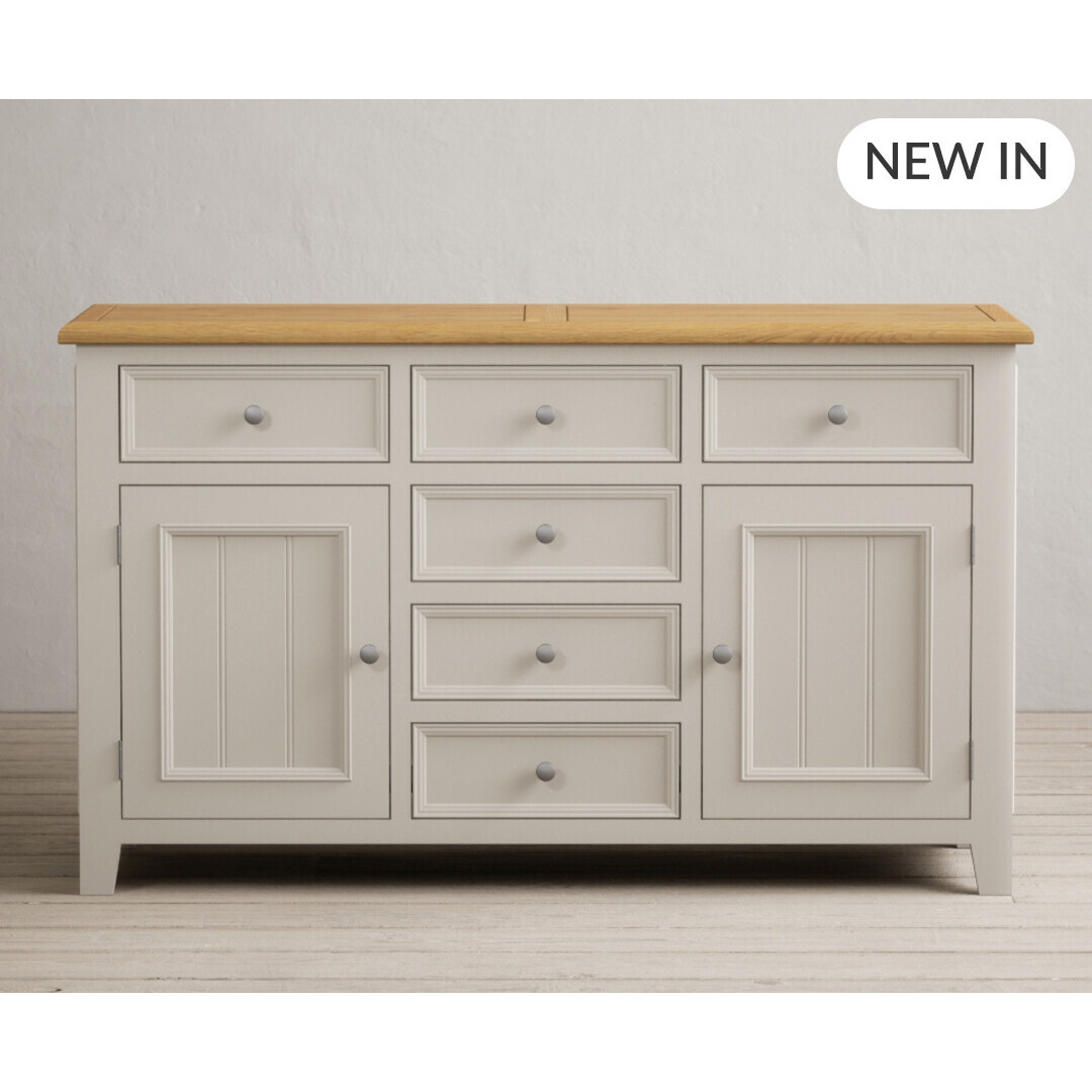Weymouth Oak and Soft White Painted Large Sideboard by Oak Furniture ...