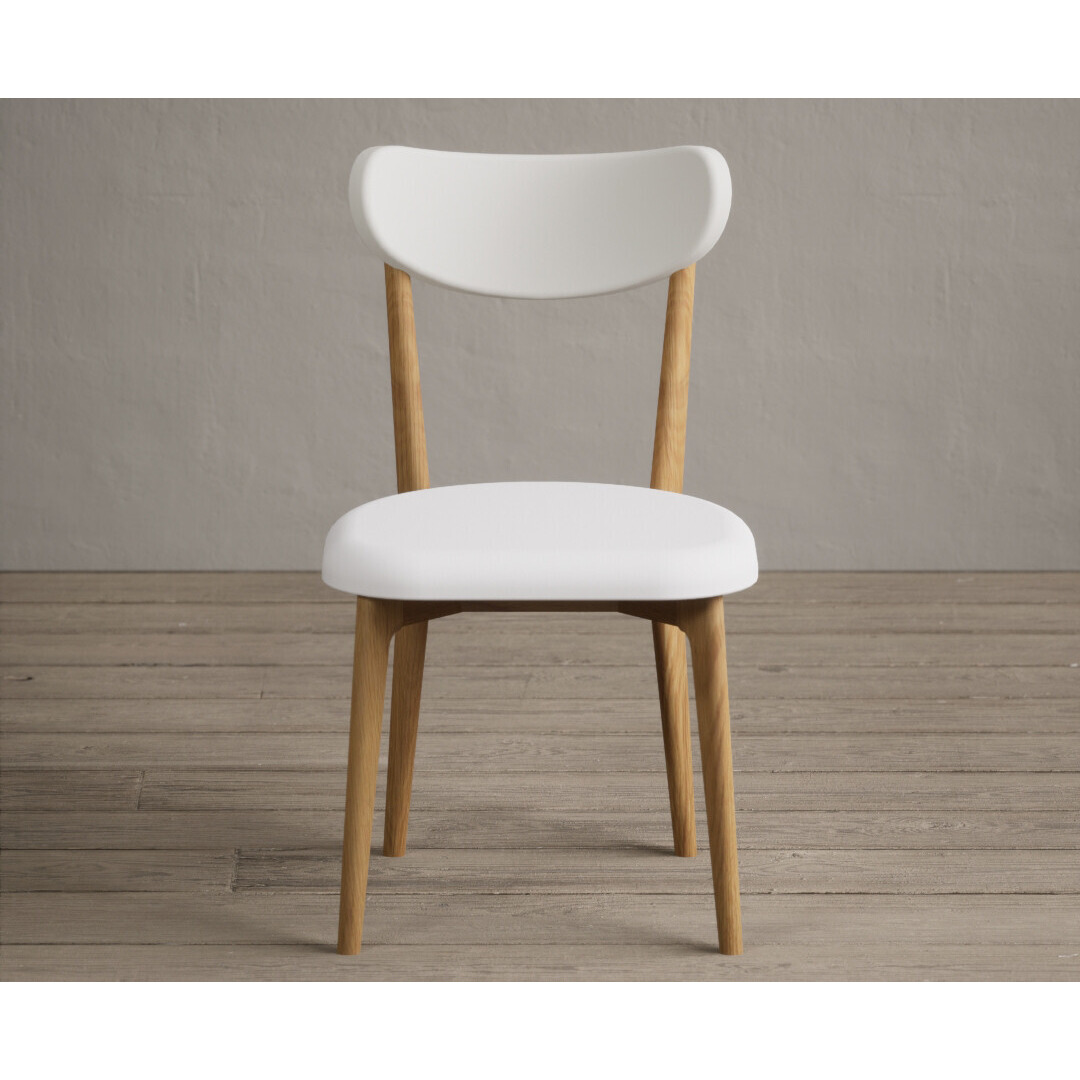 Nordic White Faux Leather Dining Chairs by Oak Furniture Superstore ...