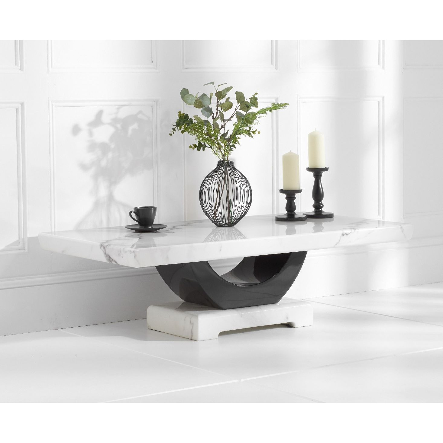 Novara White Marble Coffee Table by Oak Furniture Superstore | ufurnish.com