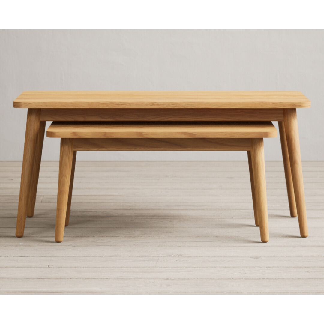 Oak Rattan Nesting Coffee Tables by Oak Furniture Superstore | ufurnish.com