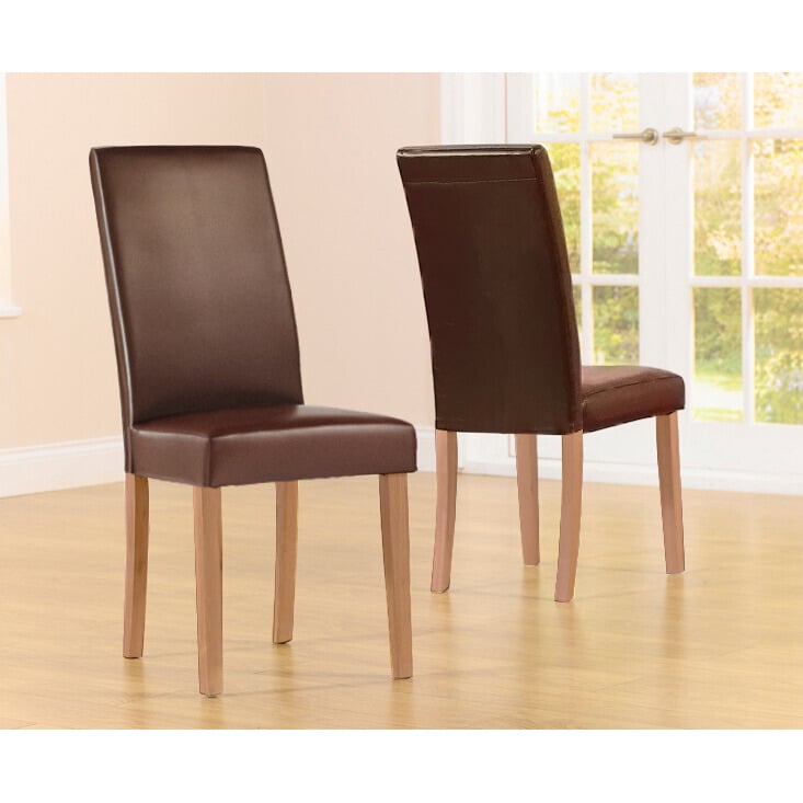 Olivia Brown Faux Leather Dining Chairs by Oak Furniture Superstore ...