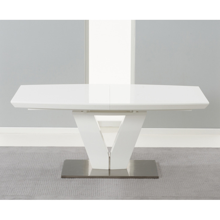 Extending Palermo 180cm White High Gloss Dining Table by Oak Furniture ...