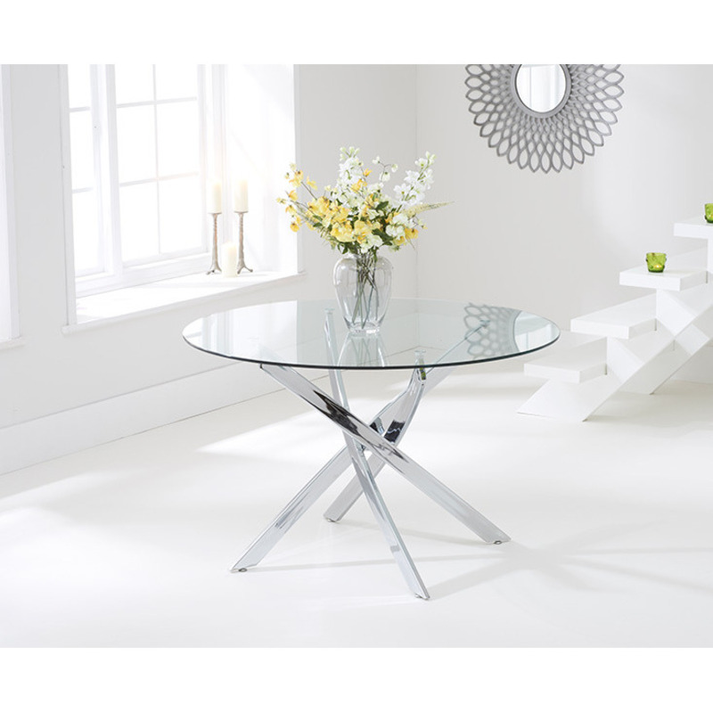 Denver 120cm Glass Dining Table by Oak Furniture Superstore | ufurnish.com