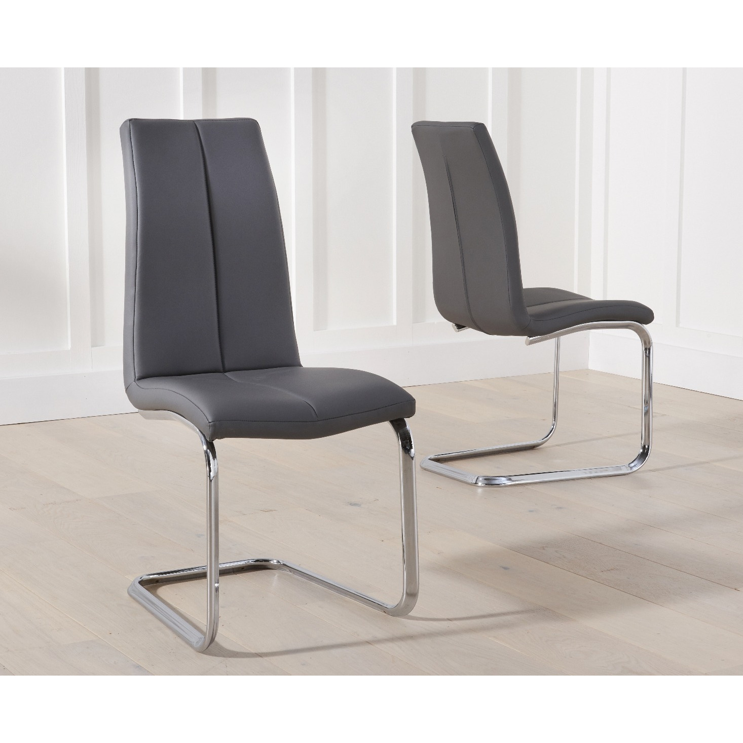 Gianni Grey Faux Leather Dining Chairs by Oak Furniture Superstore ...