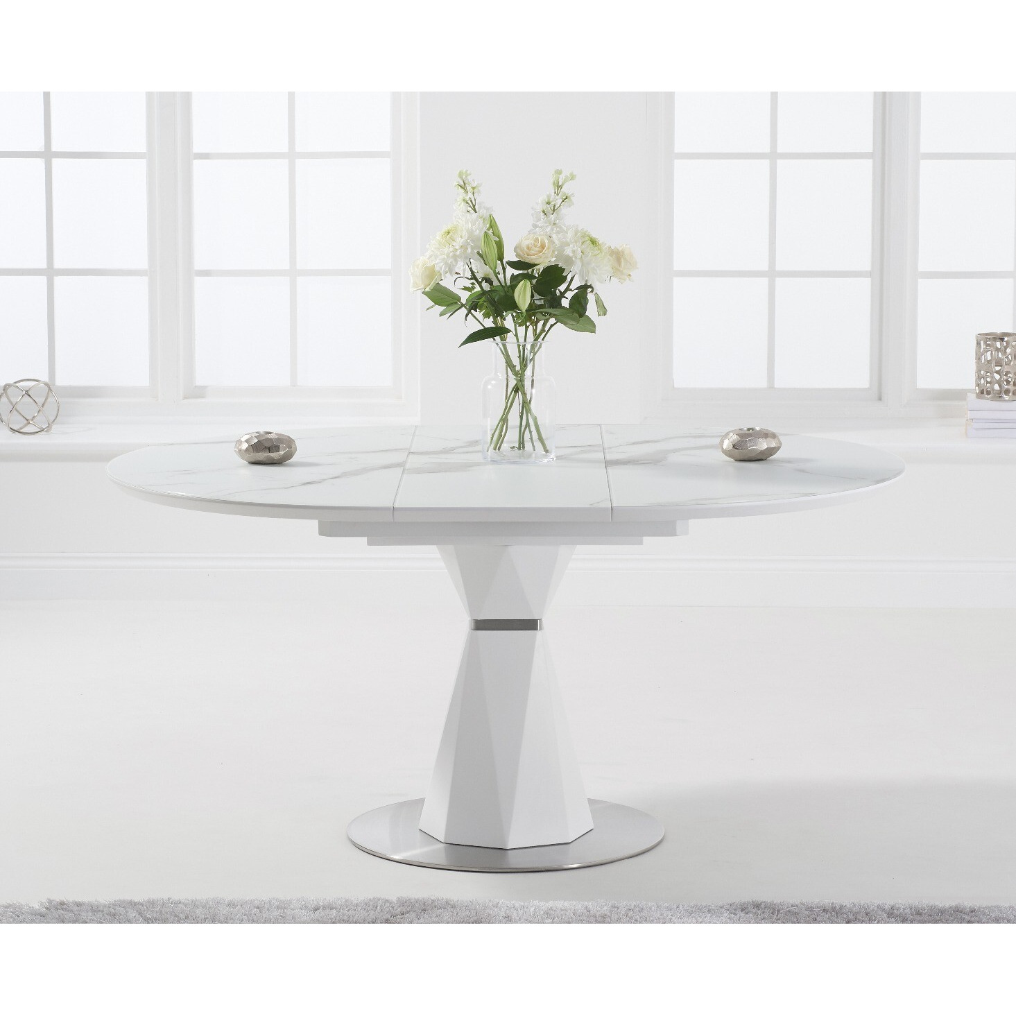 Venosa 120cm Round White Dining Table by Oak Furniture Superstore ...