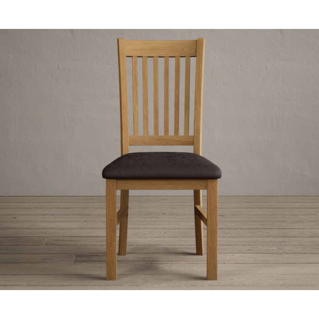 Warwick Solid Oak Dining Chair with Brown Suede Seat Pad by Oak ...