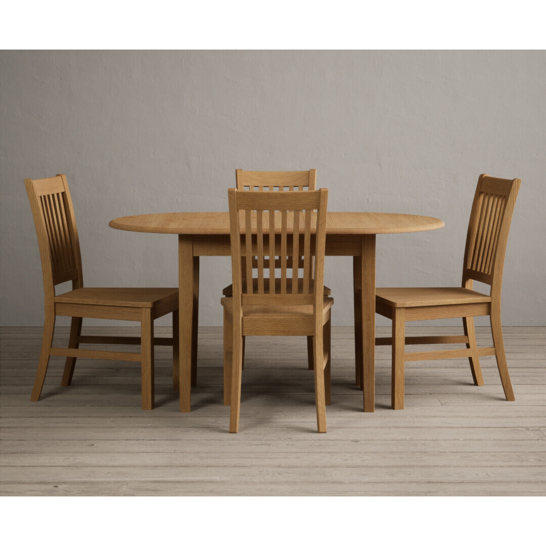 Extending Warwick Solid Oak Dining Table with 4 Oak Warwick Chairs by ...