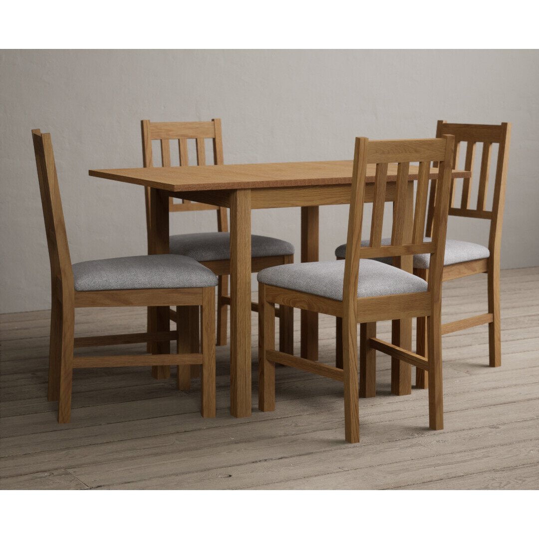 Extending York 70cm Solid Oak Dining Table With 4 Brown York Chairs by ...