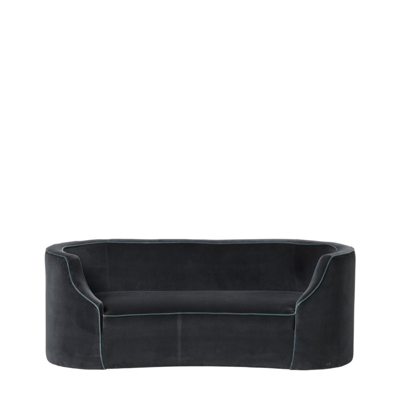 OKA, Nell 2.5-Seater Sofa - Charcoal/Air Force Blue, Sofas, Velvet ...