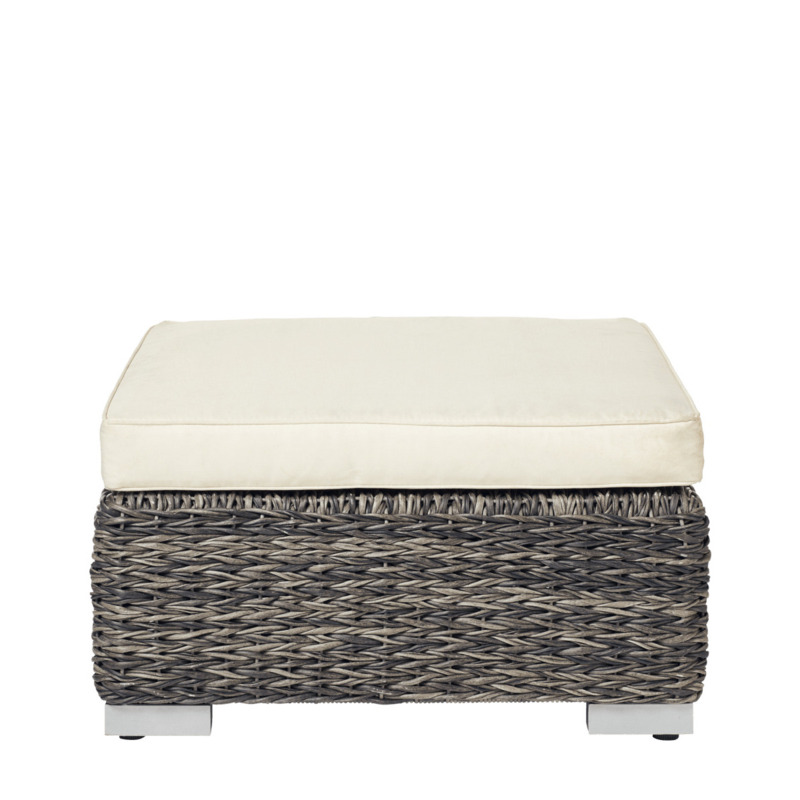 OKA, Luccombe Ottoman - Flint Grey, Garden Seating, All Weather Rattan ...