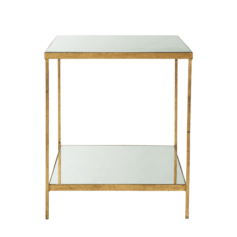 OKA, Merle Side Table - Antiqued Glass, Side Tables, Glass by OKA ...
