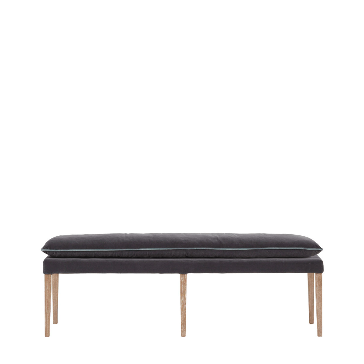 OKA, Nott Bench - Charcoal/ Air Force Blue, Benches, Velvet by OKA ...
