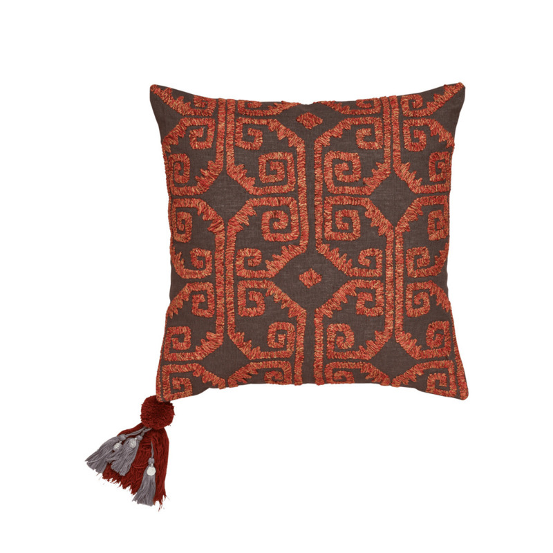 OKA, Greca Cushion Cover - Terra, Cushion Covers, Linen, Printed by OKA ...