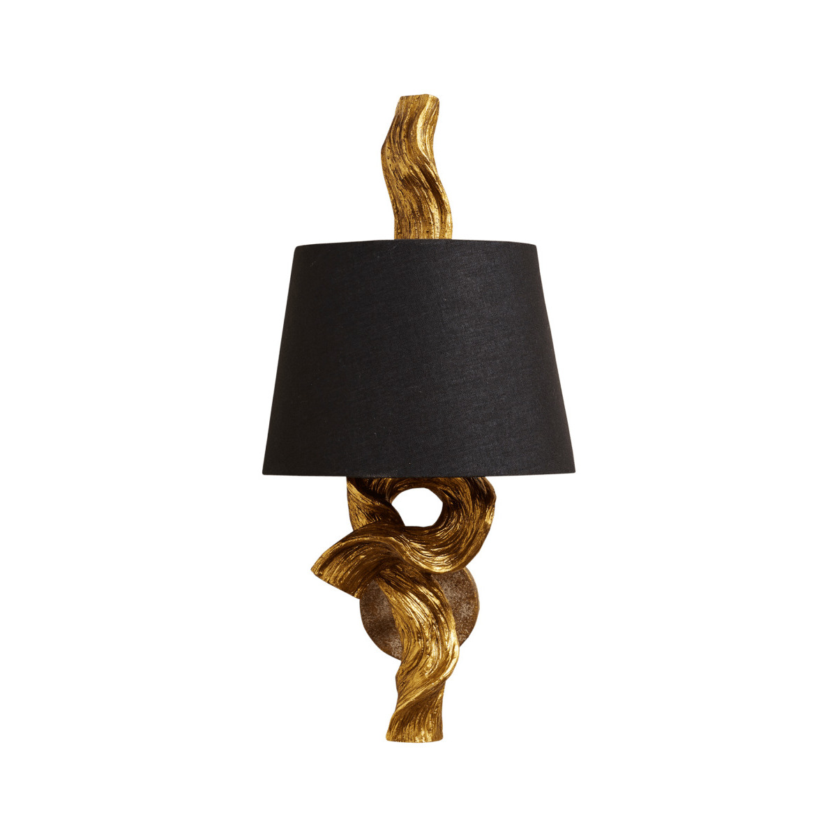 OKA, Sequoia Wall Lamp & Shade - Antique Gold / Black, Wall Lights ...