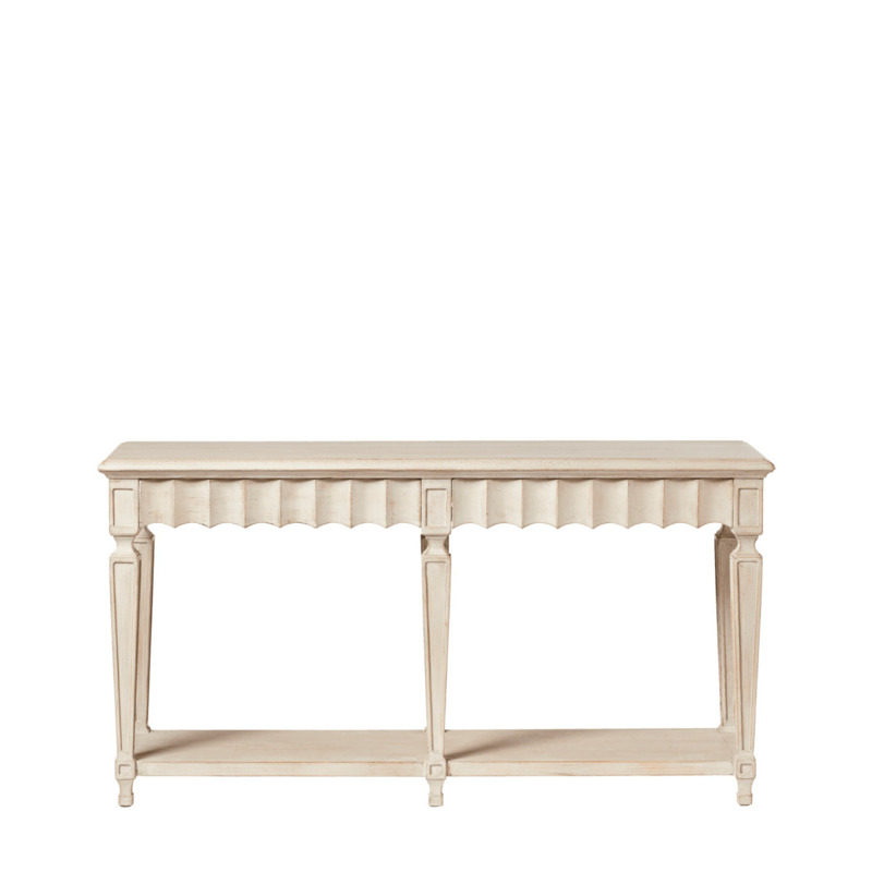 OKA, Ruffelen Console Table - Washed Grey, Console Tables, Pine/Plywood ...