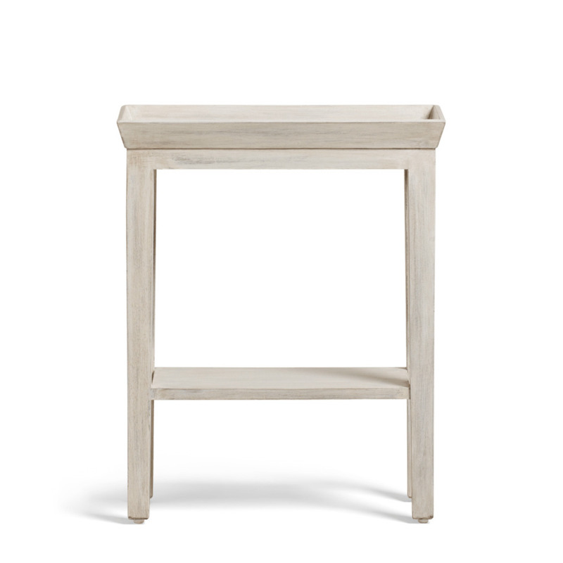 OKA, Gustavian Sofa Side Table - Washed Grey, Side Tables, Mango Wood ...