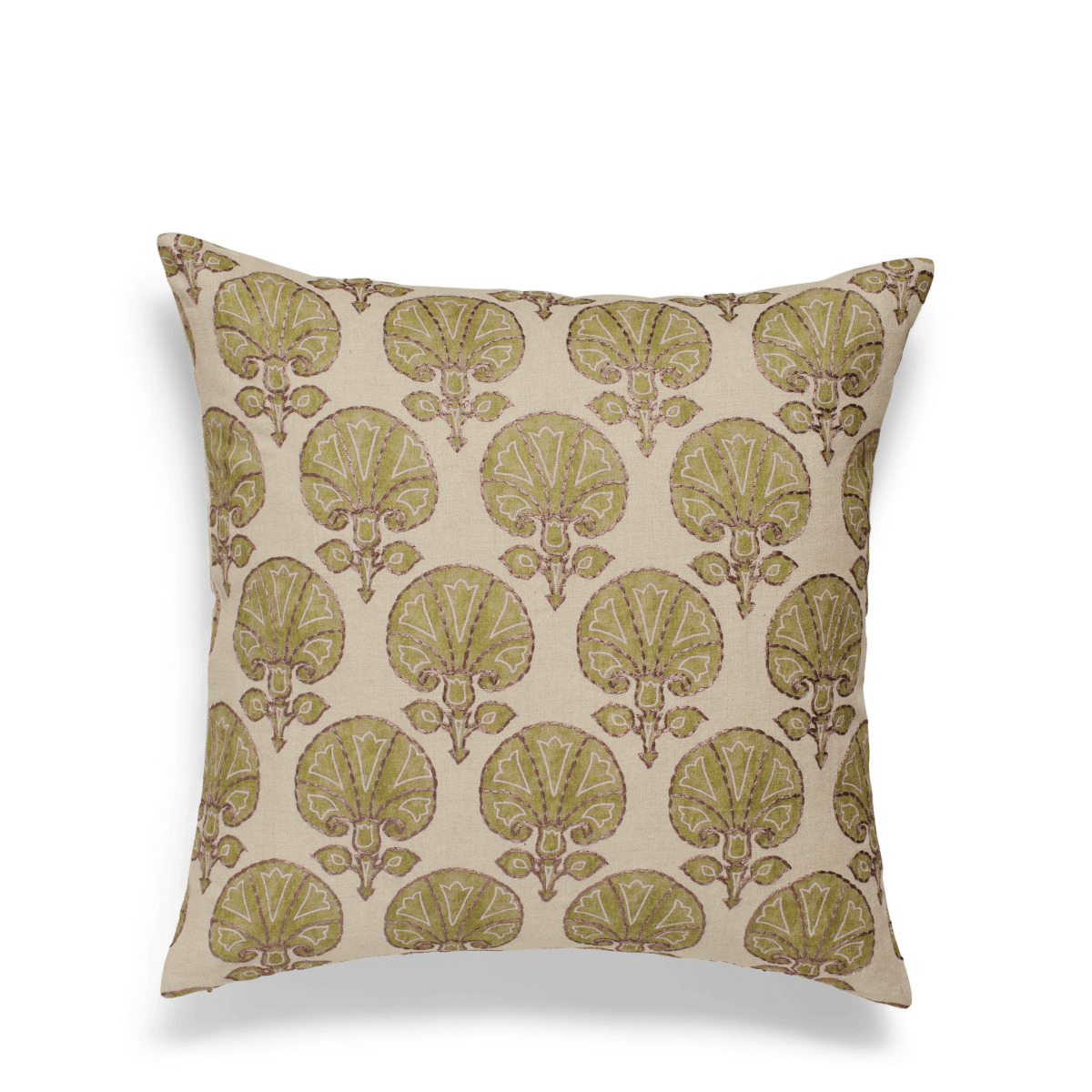 OKA, Kabibi Cushion Cover - Olive, Cushion Covers, Cotton/Rayon, Floral ...