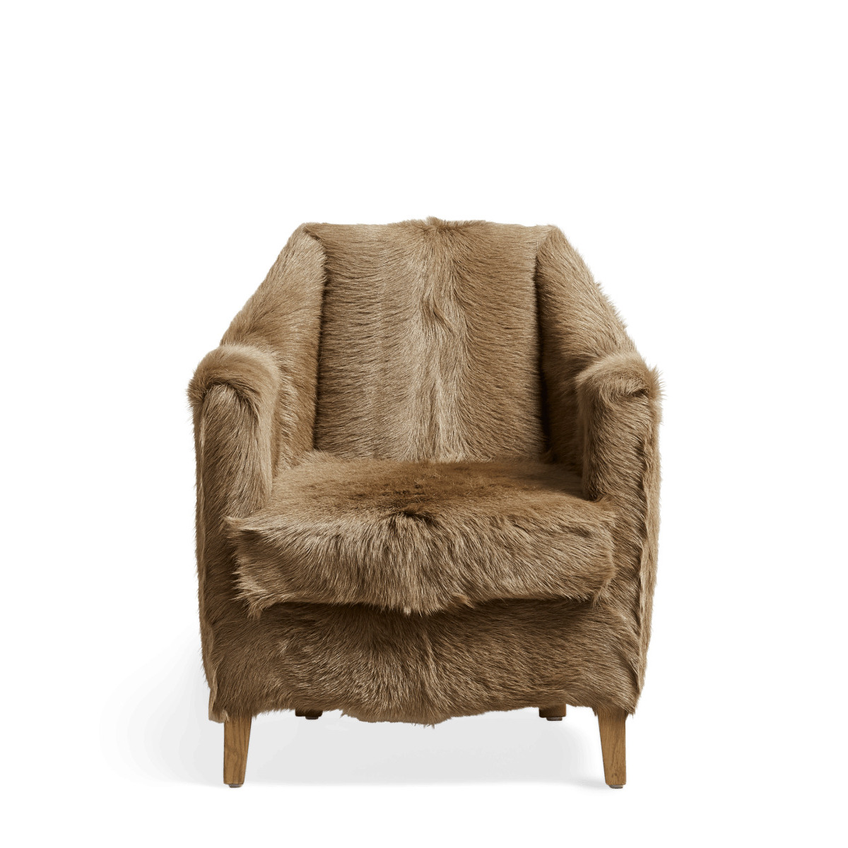 OKA, George Club Chair - Fawn, Armchairs, Goat Hair by OKA | uFurnish.com