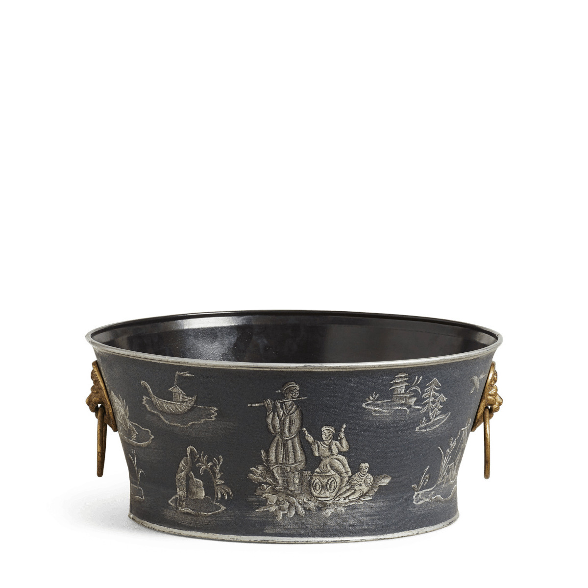 OKA, Gonglin Planter - Petrol, Planters, Brass/Iron by OKA | ufurnish.com