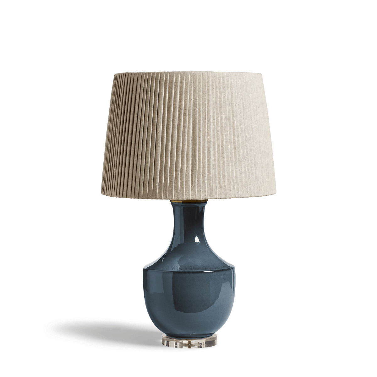 OKA, Celestine Lamp - Marine Blue, Table Lamps, Fabric/Kaolin/Metal by ...
