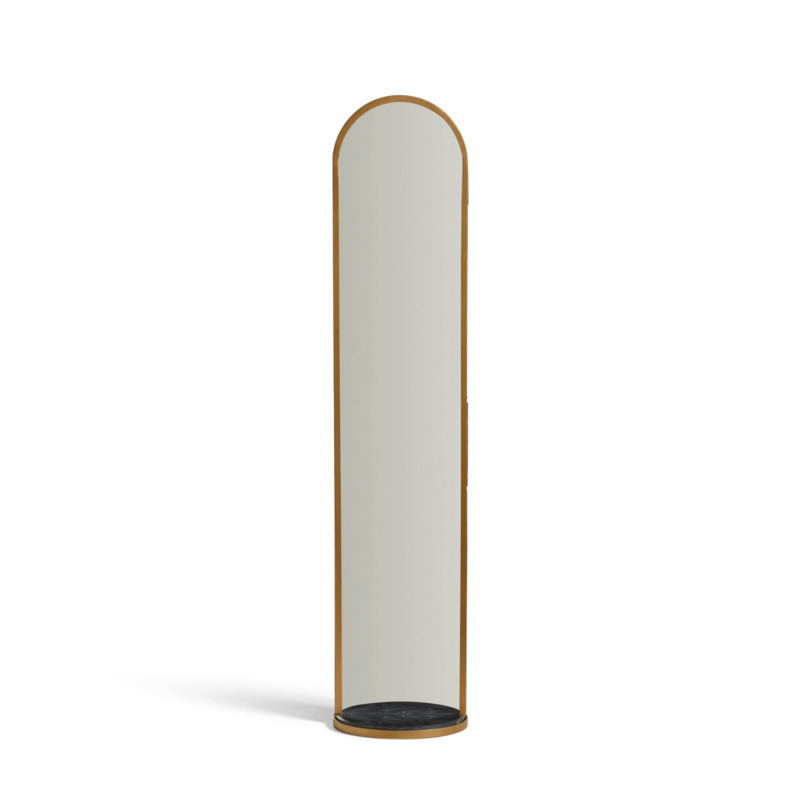 OKA, Hark Standing Mirror - Marble/Brass, Mirrors, Glass/Iron/Marble by ...