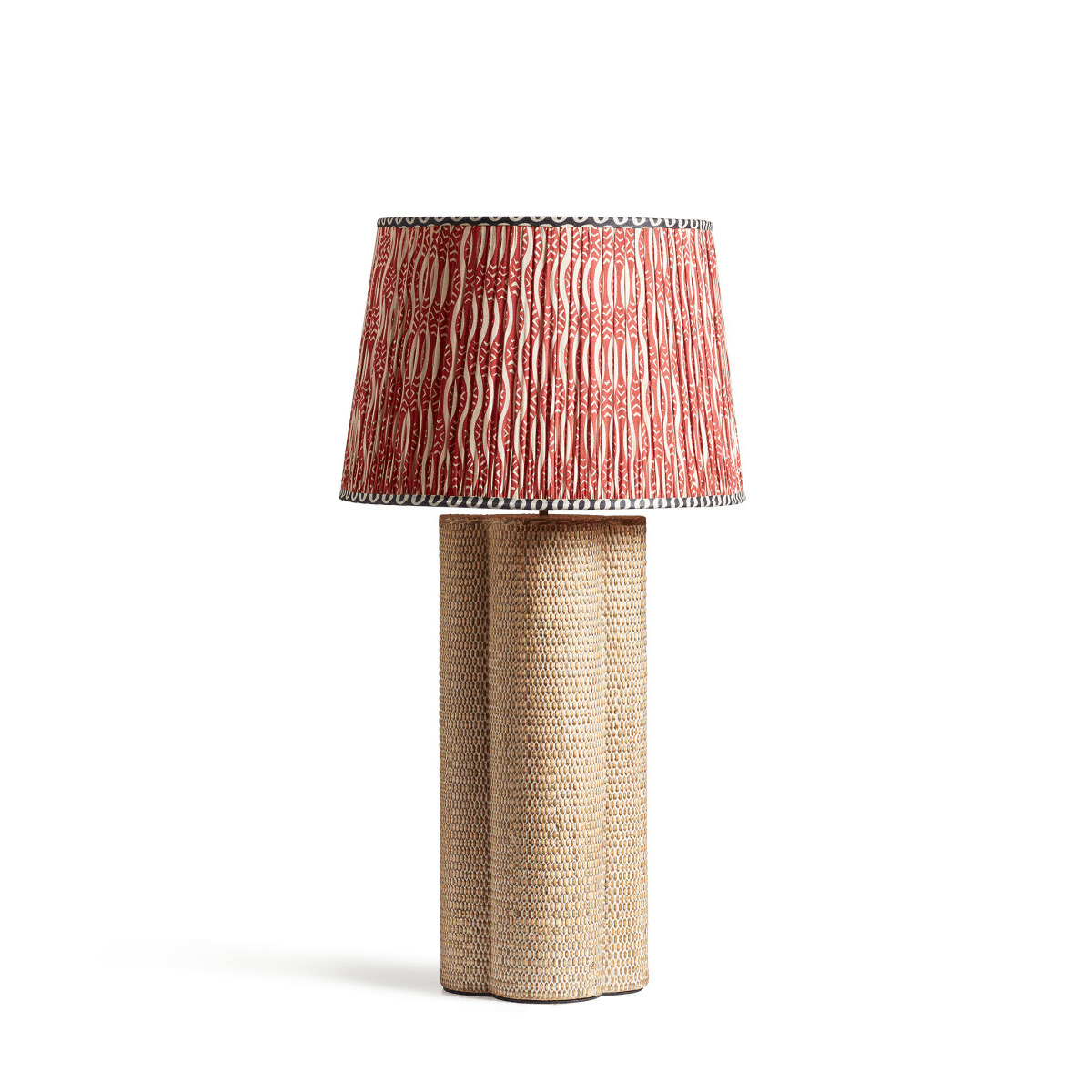 OKA, Balabac Clover Table Lamp - Sand, Table Lamps, Iron/MDF Wood ...